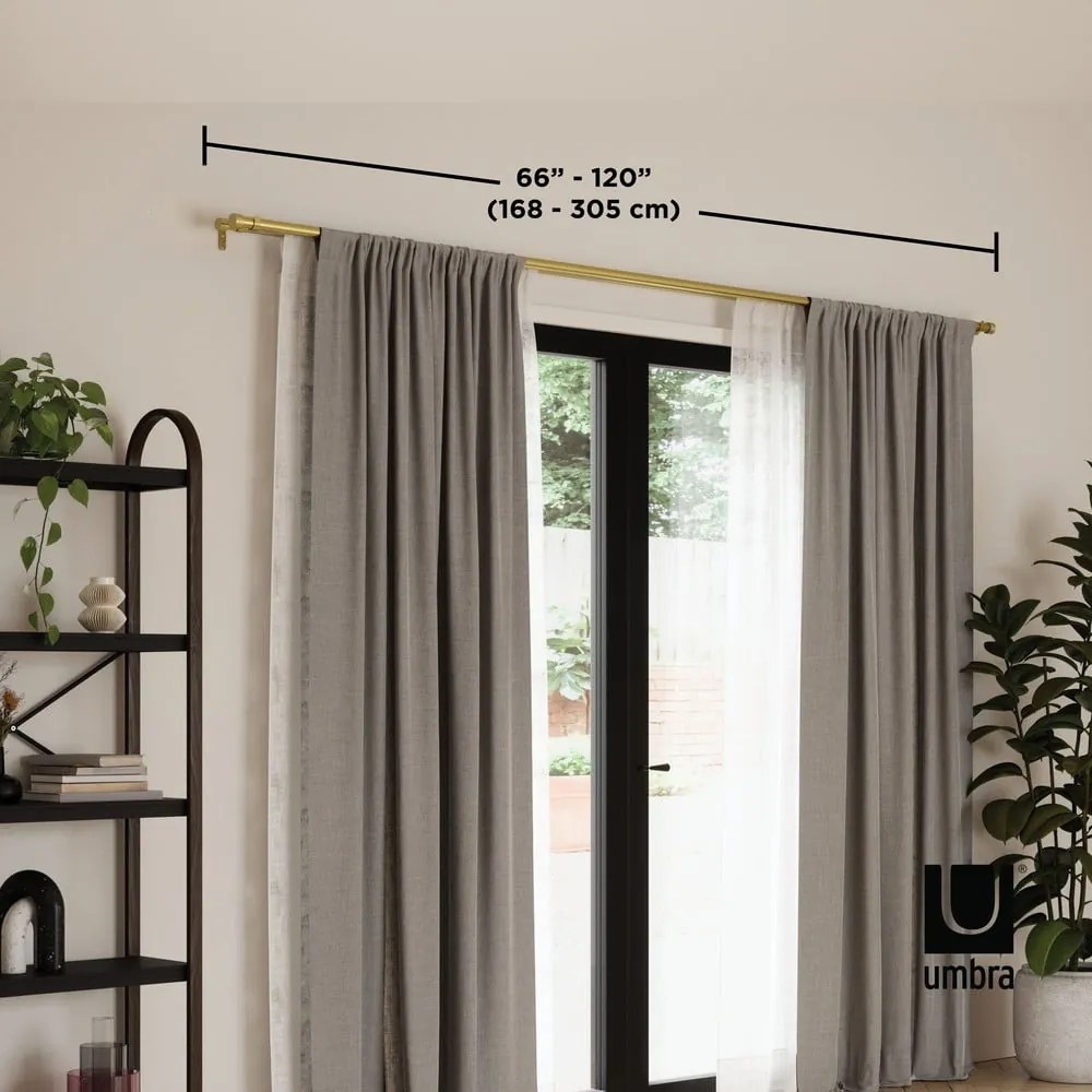 Ocelová roztažitelná dvojitá garnýž 168 - 305 cm Cappa – Umbra