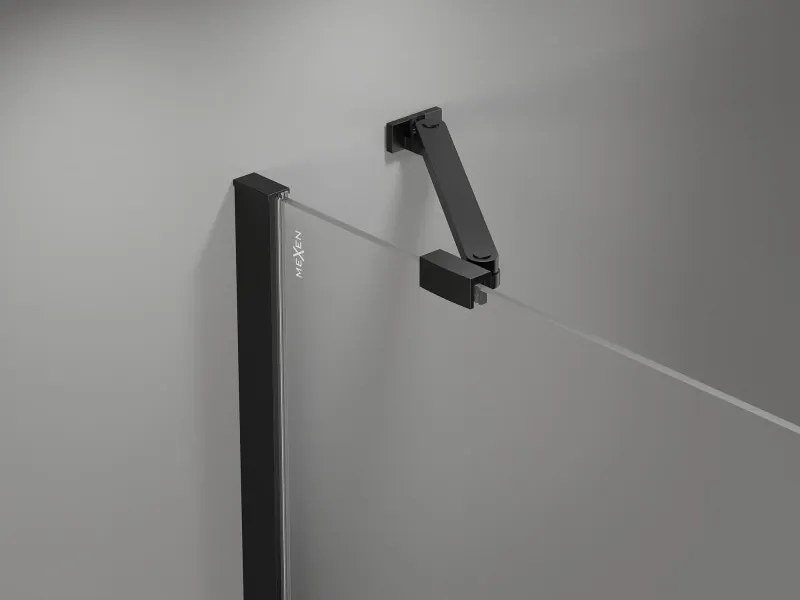 Mexen Mist levé sprchové dveře otevíratelné 110 cm, černá mřížka, černé - 8A4-110-000-70-77-L