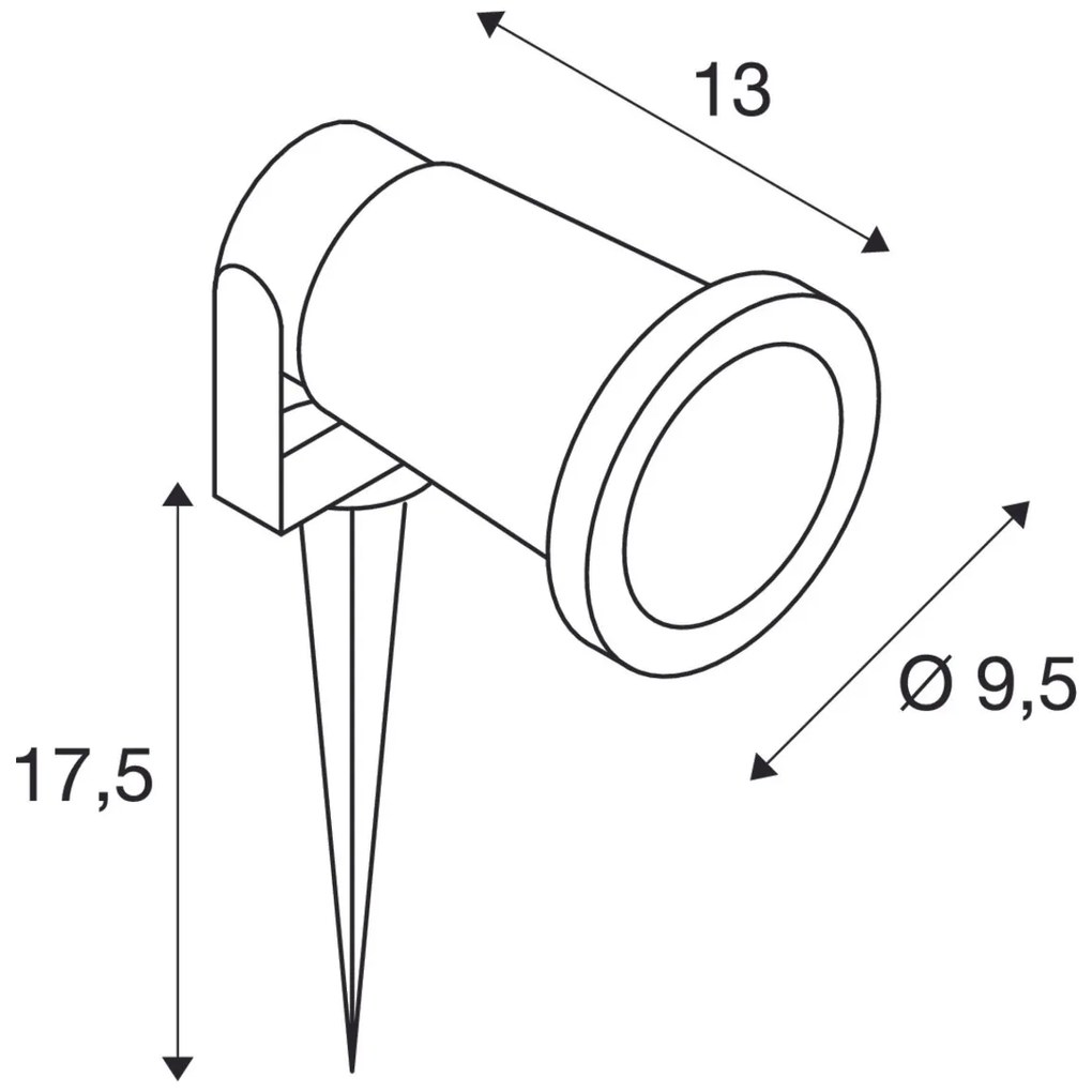 SLV 1001965 Nautilus Spike 15, venkovní reflektor s trnem a vidlicí do zásuvky, 1x11W GU10, zelená, délka 15,5cm, IP65