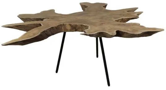 Odkládací stolek s deskou z teakového dřeva HSM collection Tribe, ⌀ 80 cm