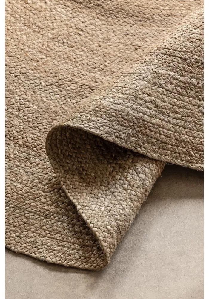 Oboustranný jutový kulatý koberec v přírodní barvě ø 200 cm Braided Grey – Hanse Home