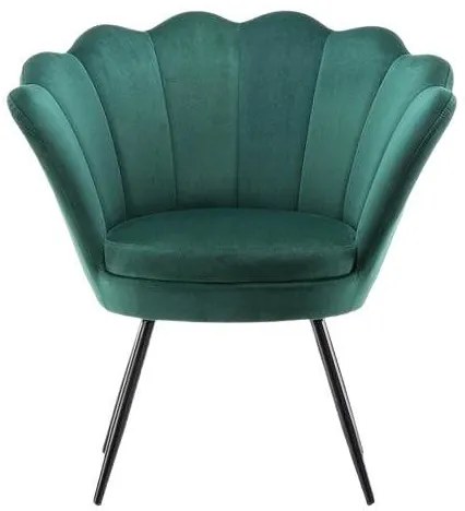 LuxuryForm DESIGN Křeslo FREY VELUR s černými nohami - zelené