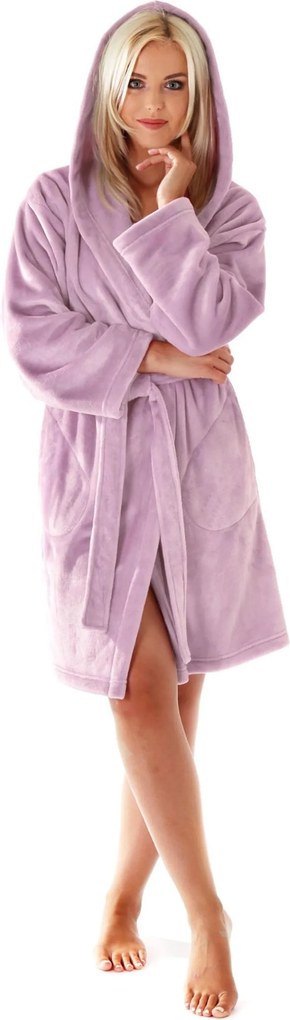 Krátký župan s kapucí Siena mauve 33 56 4353 - L/XL
