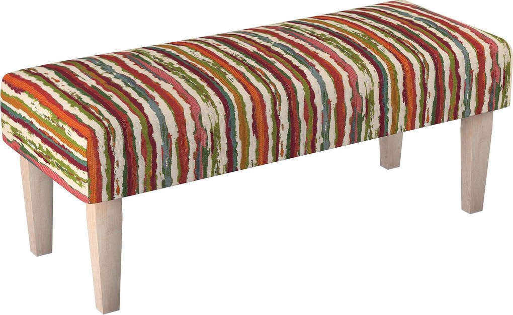 Dlouhá lavička 100x40cm barva vícebarevná látka pletený vzor, vzorované