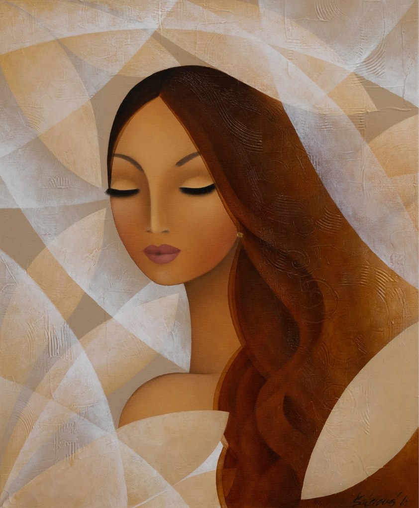 Veronika Švédová | Ukrytá Rám: Dubový, Velikost: 60 x 60 cm