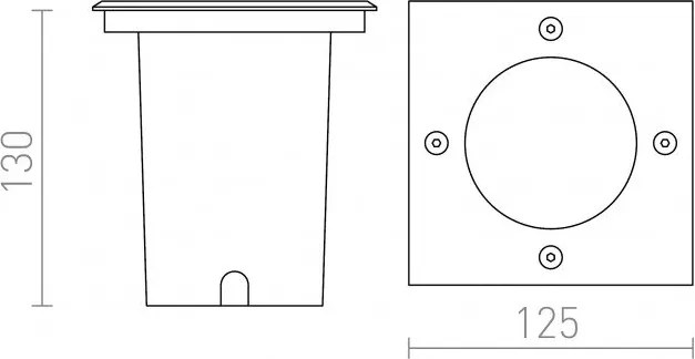 RED R11962 RIZZ SQ 125 nerez 230V LED 7W IP67 3000K - RED - DESIGN RENDL