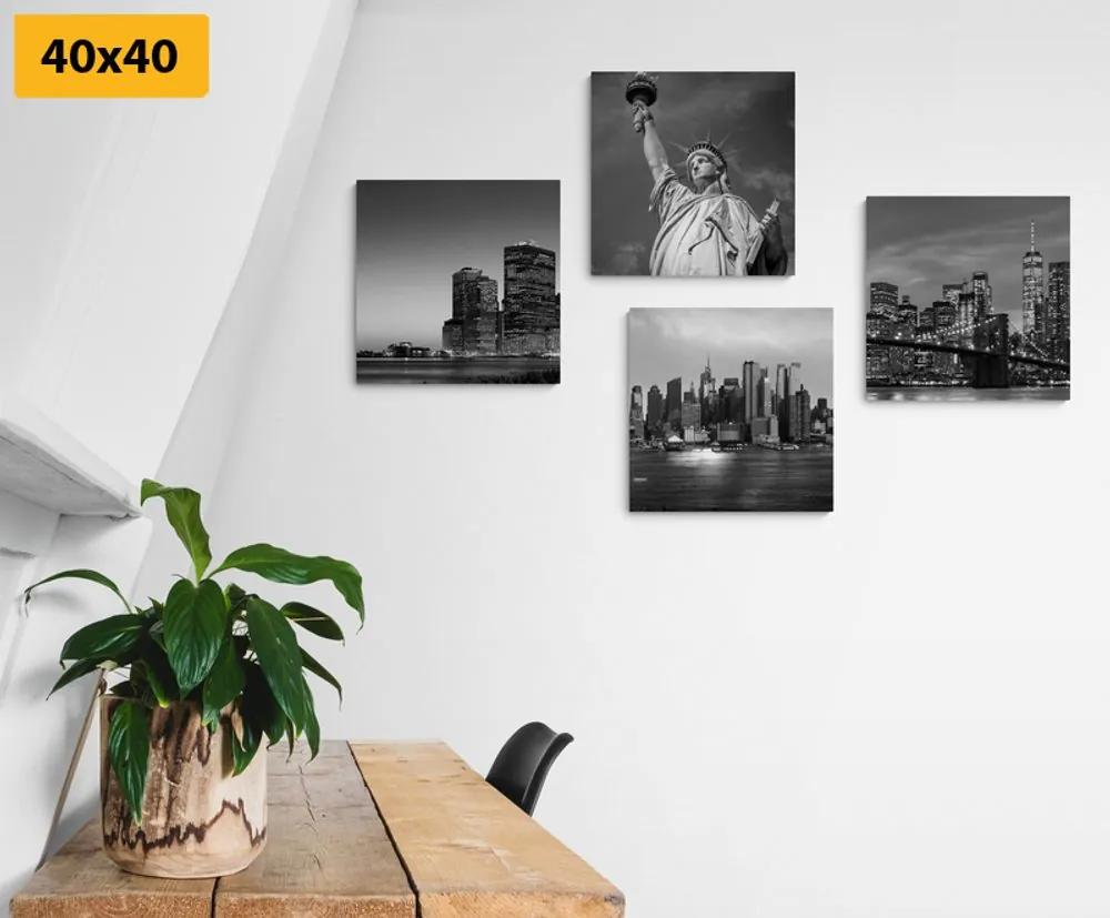 Set obrazů New York v černobílém provedení Varianta: 4x 40x40