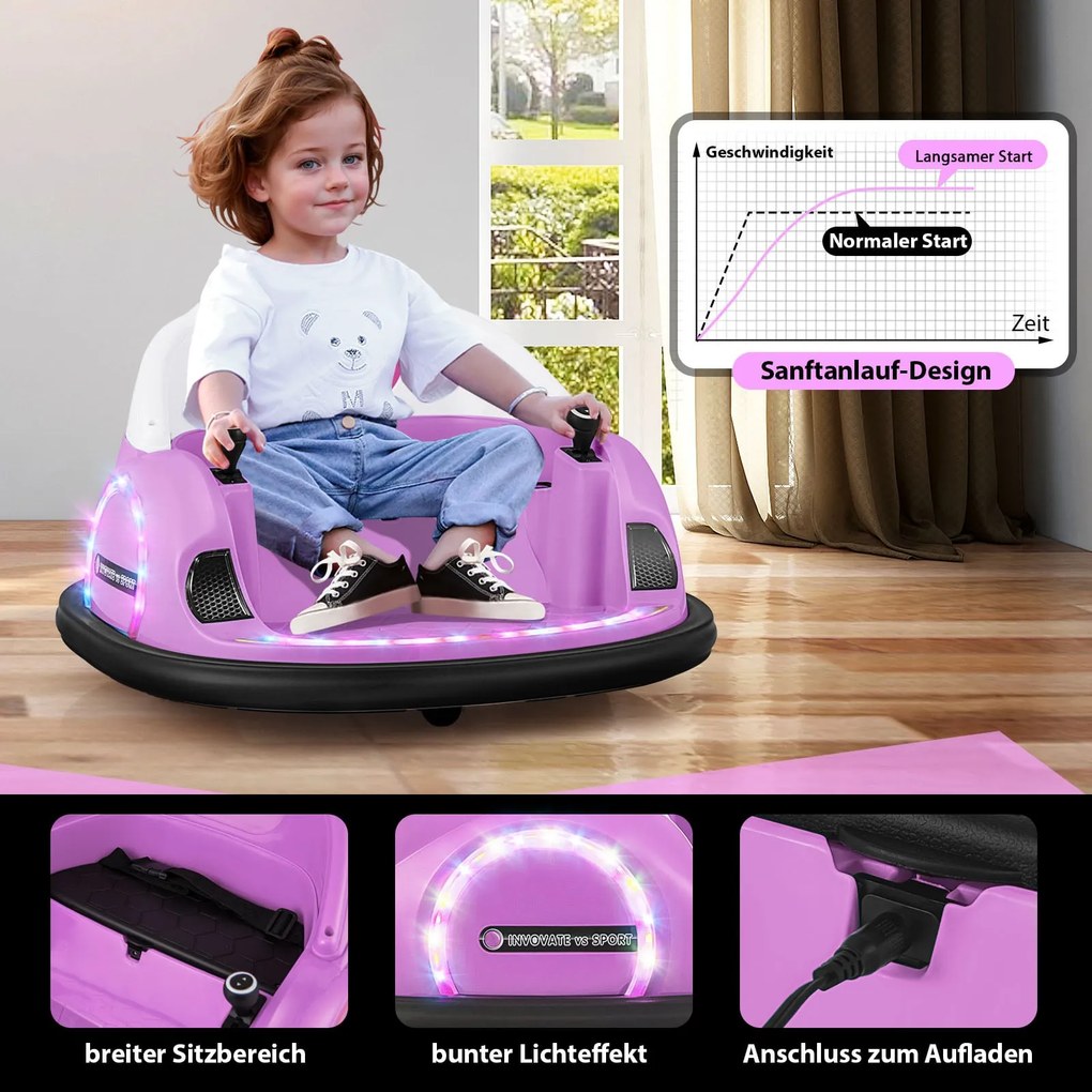 Costway Auto s pojízdným nárazníkem pro batolata 12 V Elektrické 360° Spin