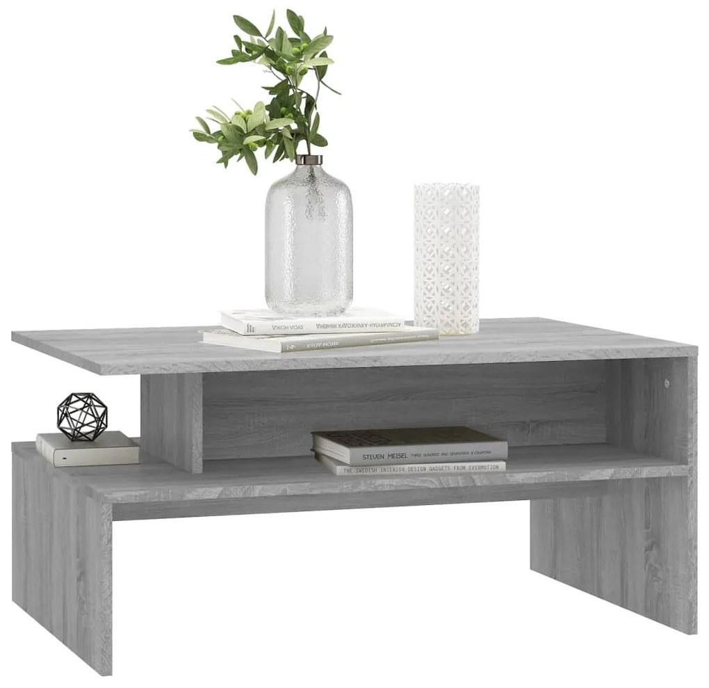 Konferenční stolek šedý sonoma 90x60x42,5 cm kompozitní dřevo - Default Title