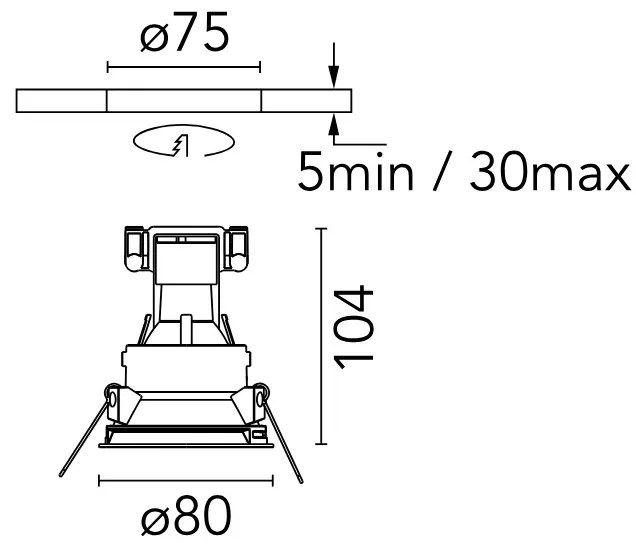 Flos 03.4211.B1 Easy Kap 80 Round Fixed, bílá bodovka, 1x max50W PAR16, prům. 8cm