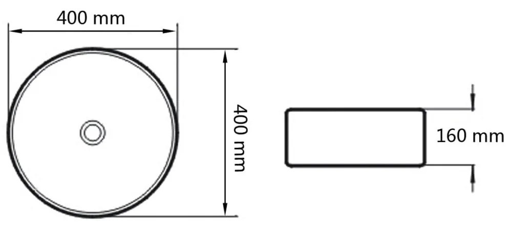 vidaXL Marketos Umyvadlo do koupelny s vodovodní baterií keramické kulaté bílé
