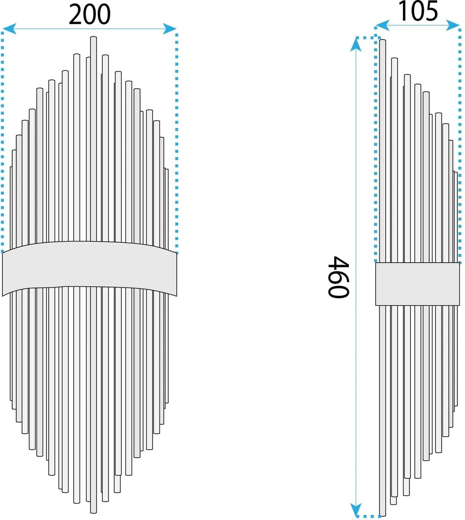 Toolight Toolight, nástěnné svítidlo 2xE14, APP1761-1W, zlatá matná, OSW-04053