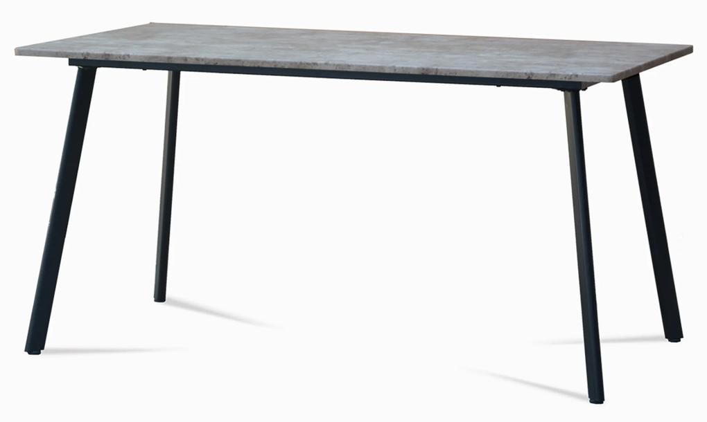 Artium Jídelní stůl, MDF beton, kov matná černá - MDT-2100 BET