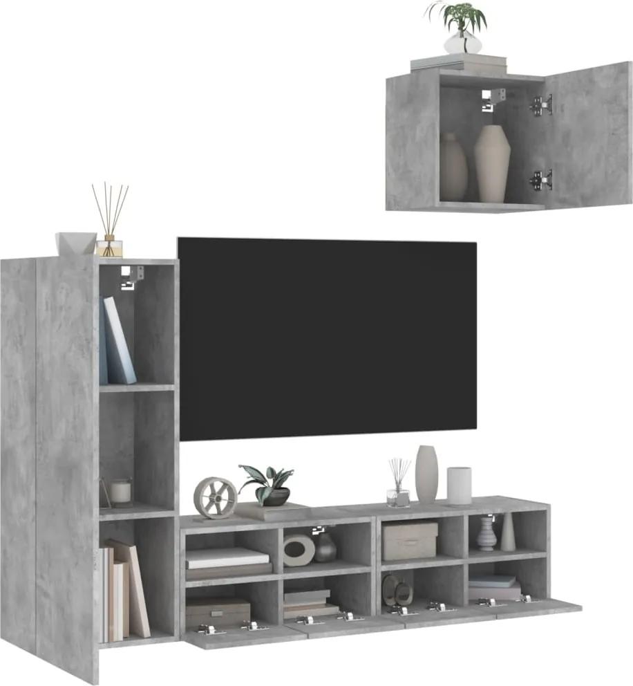 vidaXL 4dílná obývací stěna kompozitní dřevo [3216500] Barva: Bílá