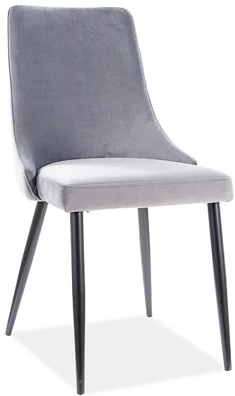 Jídelní čalouněná židle NOPI velvet šedá/černá mat