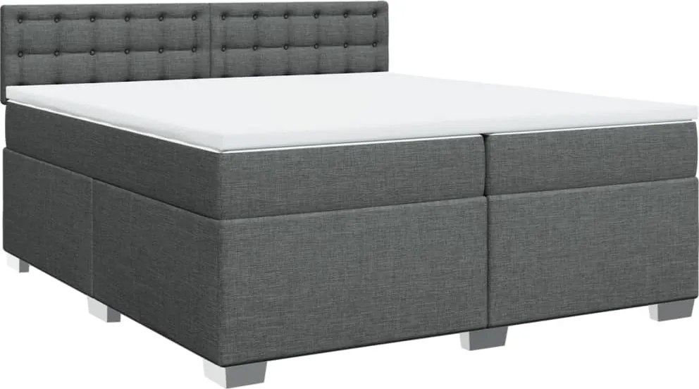 Box spring postel s matrací tmavě šedá 200x200 cm textil 3286010