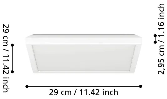 Eglo 901449 -LED Koupelnové stropní svítidlo ROVITO 13,4W/230V 29x29cm IP44 bílá