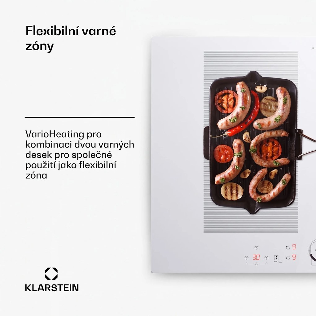 Klarstein Delicatessa 70 Hybrid, vestavná indukční varná deska, 4 zóny, 7000 W, sklokeramika