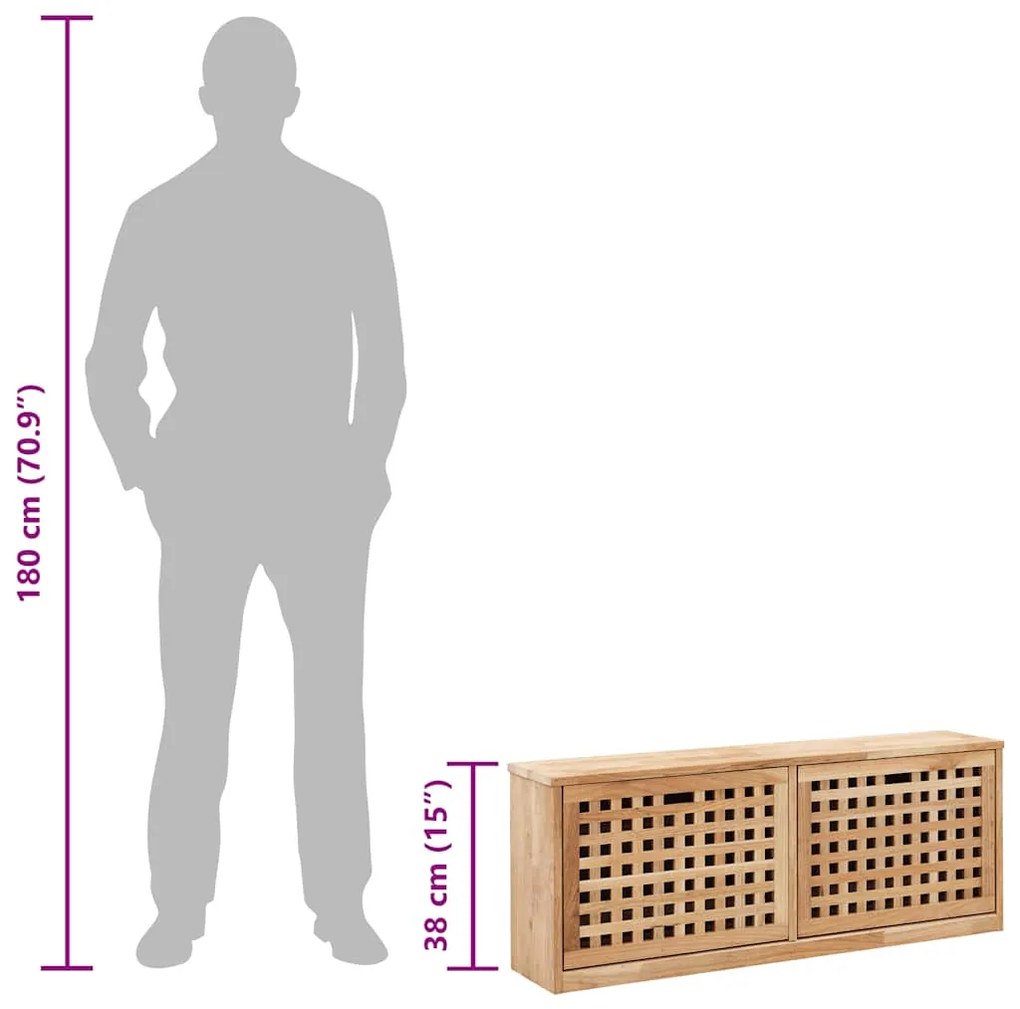 vidaXL Marketos Botníková lavice 94 x 20 x 38 cm masivní ořechové dřevo