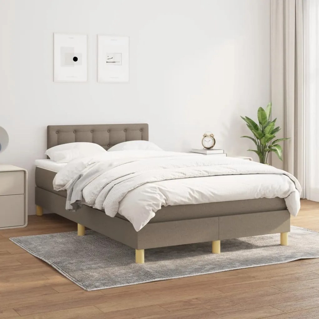 Box spring postel s matrací taupe 120x190 cm textil 3269804