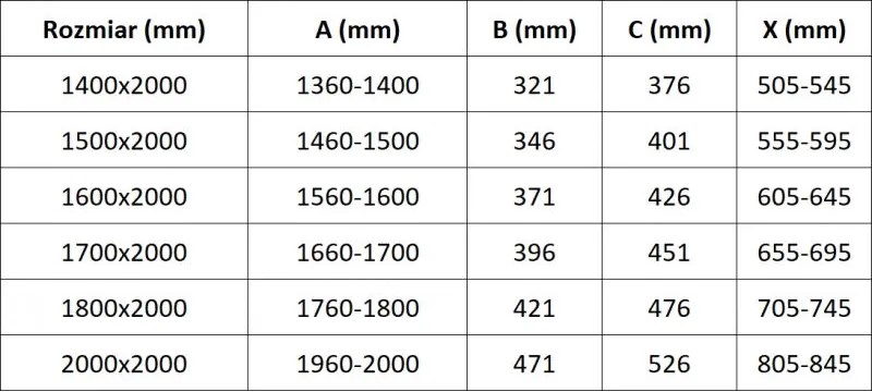 Mexen Velar Duo, posuvné sprchové dveře do otvoru 180 cm, 8mm sklo námraza, zlatá lesklá, 871-180-000-32-50