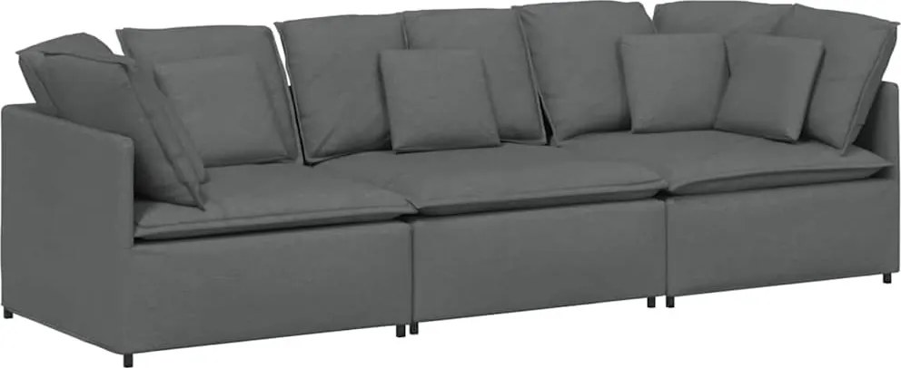 Modulární pohovka s polštáři textil tmavě šedá 3321268