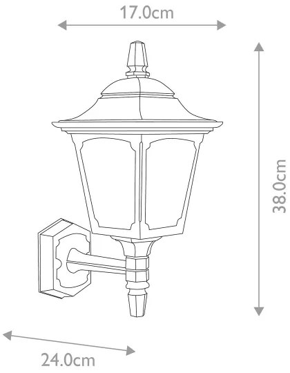 Elstead CPM1-BLACK - Venkovní nástěnné svítidlo CHAPEL 1xE27/100W/230V IP44