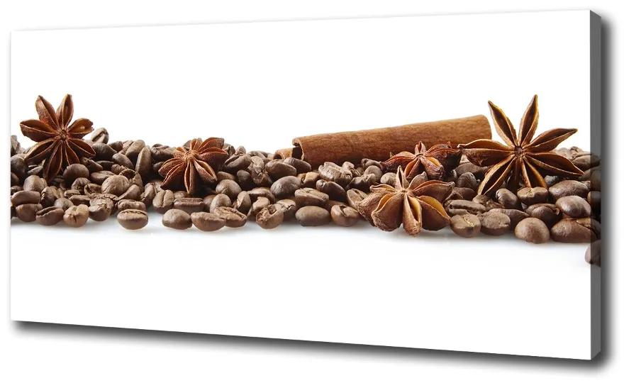 Wallmuralia Foto obraz tištěný na plátně Zrnka kávy skořice 100x50