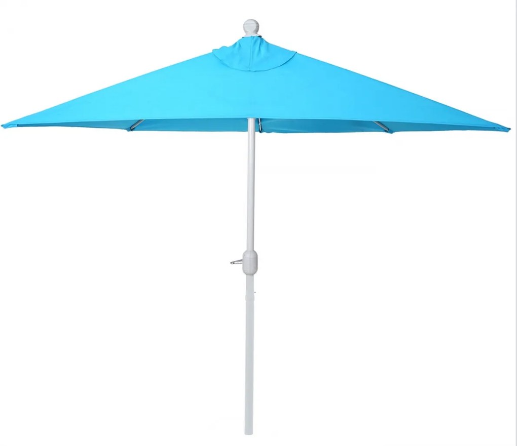 Slunečník půlkruh Parla - polyester/hliník - 300cm tyrkysový bez stojanu