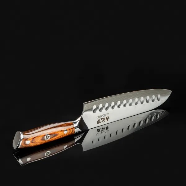 Gudaro - Damaškový Santoku kuchyňský nůž FENG 7,5", 67 vrstev oceli, délka 18 cm