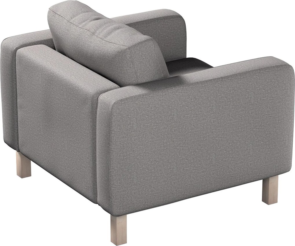 Potah na křeslo IKEA Karlstad, krátký barva šedá látka pletený vzor