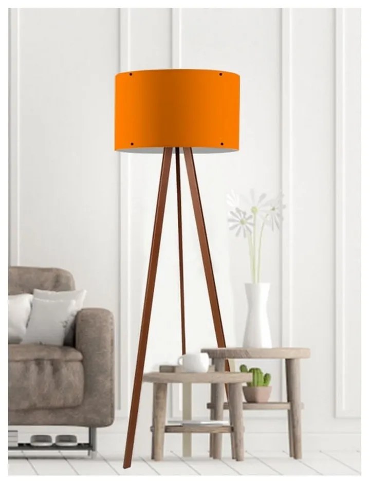 Oranžová stojací lampa Woddy