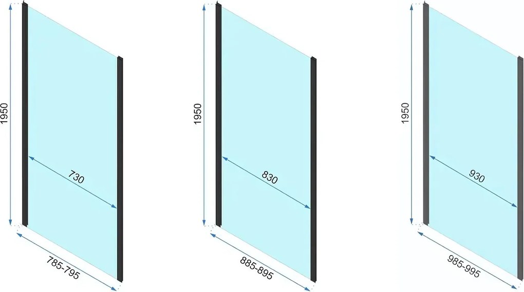 Rea Rapid Slide - sprchový kout s posuvnými dveřmi 150(dveře) x 80(stěna), čiré sklo, černý profil, KPL-09868