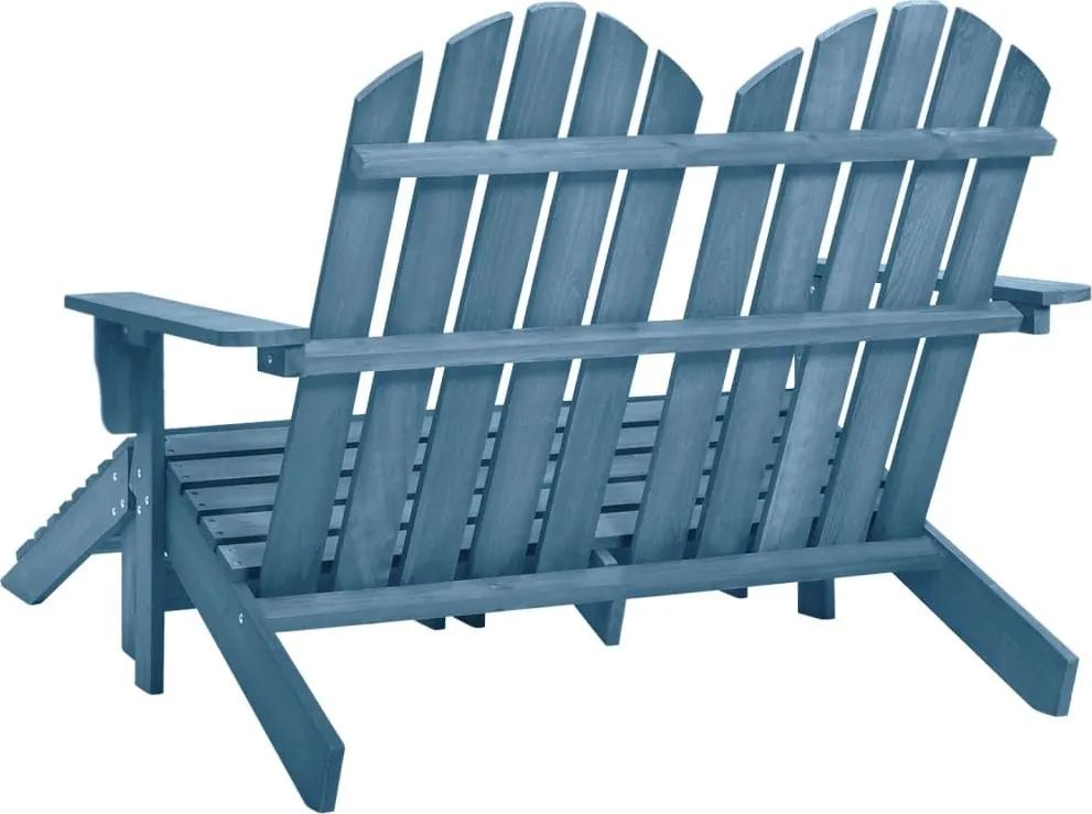 vidaXL 2místná zahradní židle Adirondack s podnožkou jedle [315915] Barva: Bílá