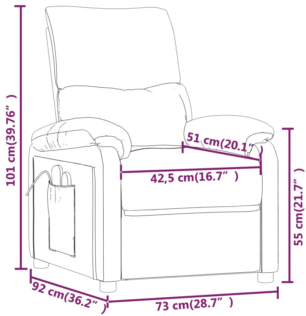 vidaXL Marketos Masážní křeslo tmavě šedé textil
