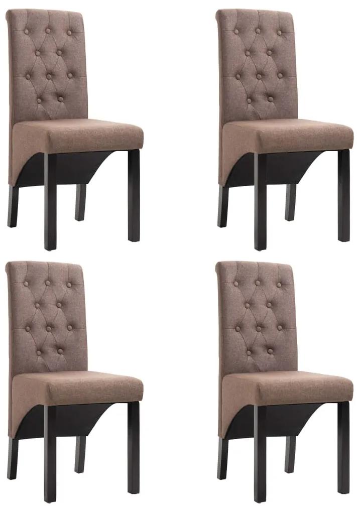 Jídelní židle 4 ks hnědé textil,  276969