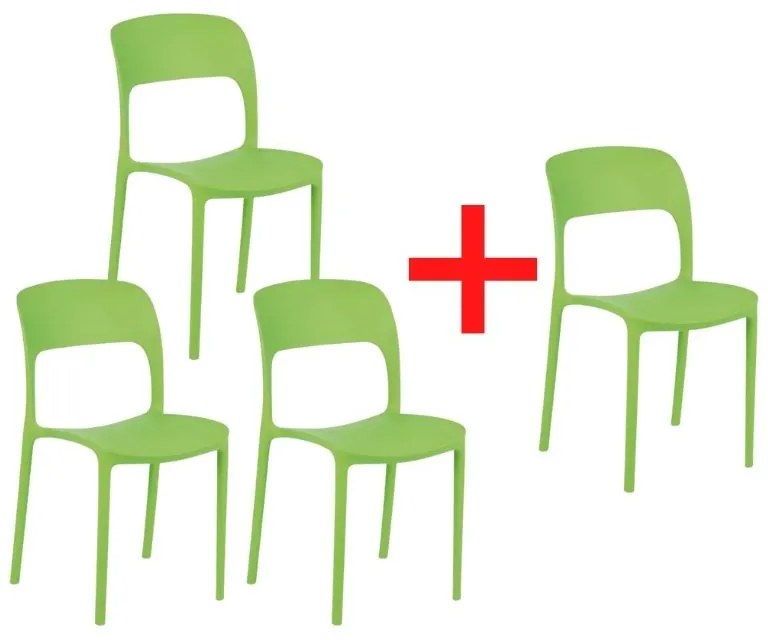 B2B Partner Jídelní židle REFRESCO, zelená, 3+1 ZDARMA