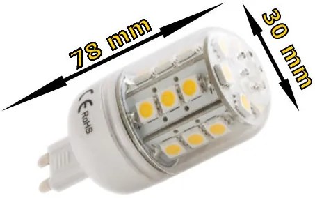 Foreverlight Žárovka 24 LED SMD5050 teplá bílá G9 230V 5W