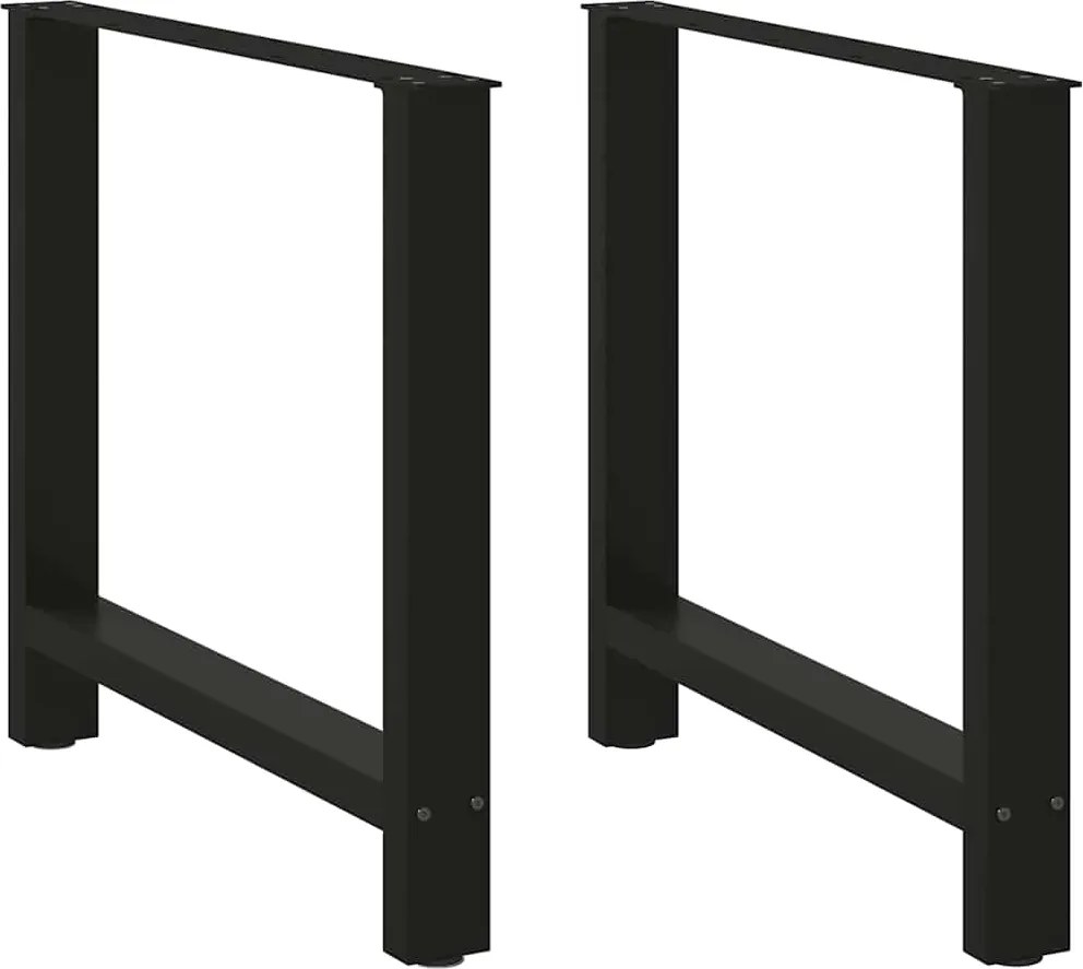 vidaXL Nohy k jídelnímu stolu černé 2 ks 70 x (72-73) cm ocelové
