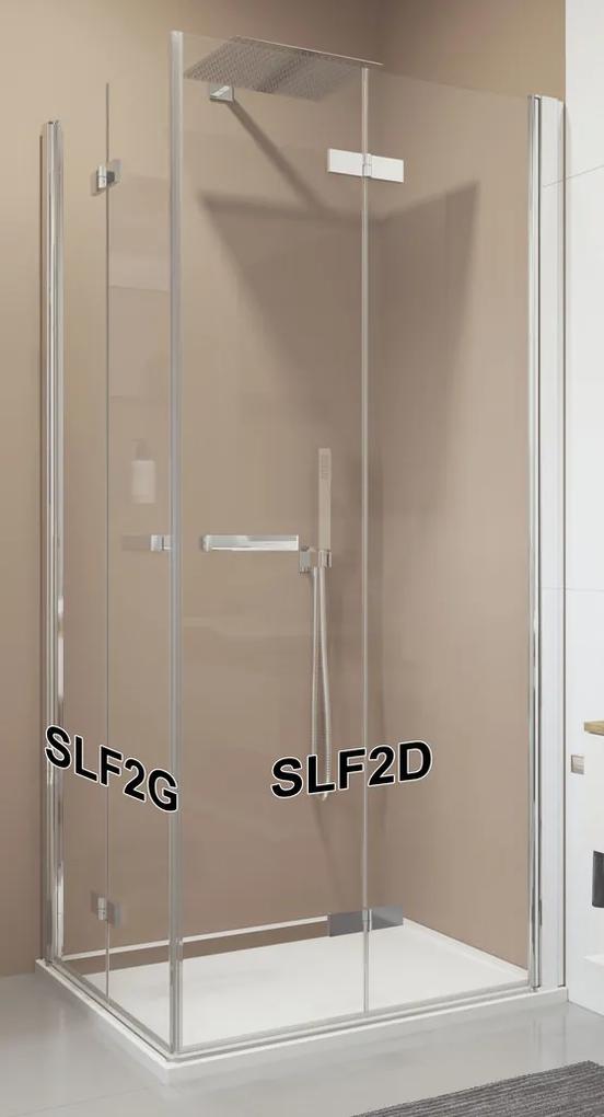 SanSwiss SLF2D 0900 50 07 Pravý díl sprchového koutu skládací 90 cm, aluchrom/sklo