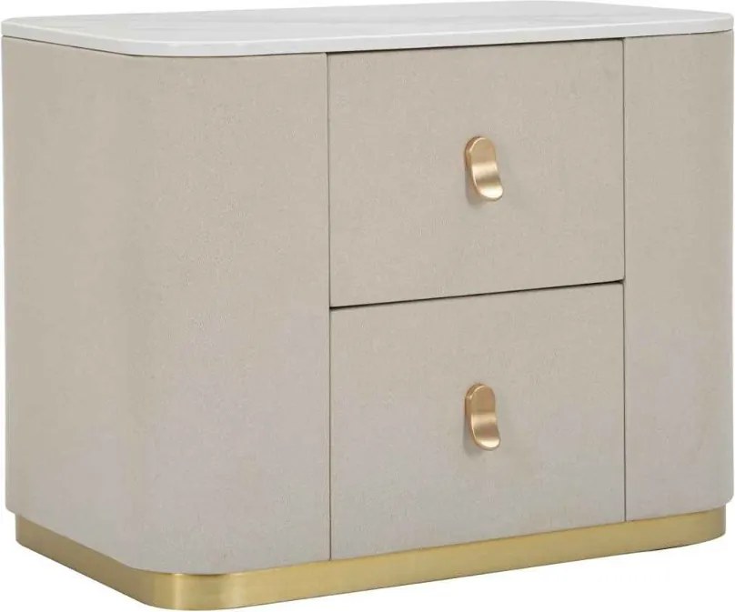 Designový noční stolek Ondelette 60 cm krémový