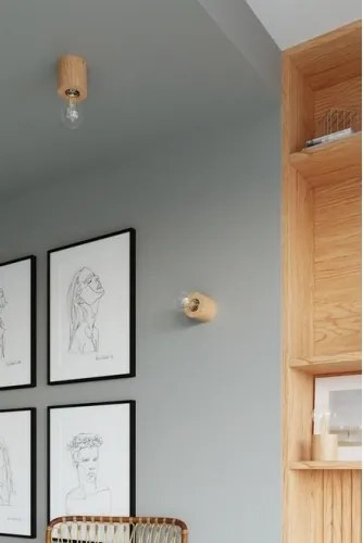 Stolní lampa SOLLUX Salgado E27 1x60W bez zdroje přírodní dřevo SL.0674