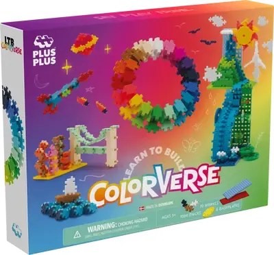 PLUS-PLUS Stavebnice Duhová super sada / 1000 dílků / 2D a 3D stavby /