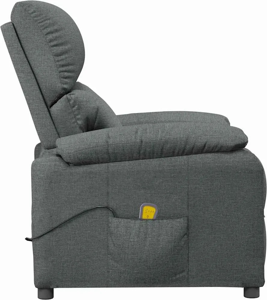 Masážní křeslo tmavě šedé textil 322457