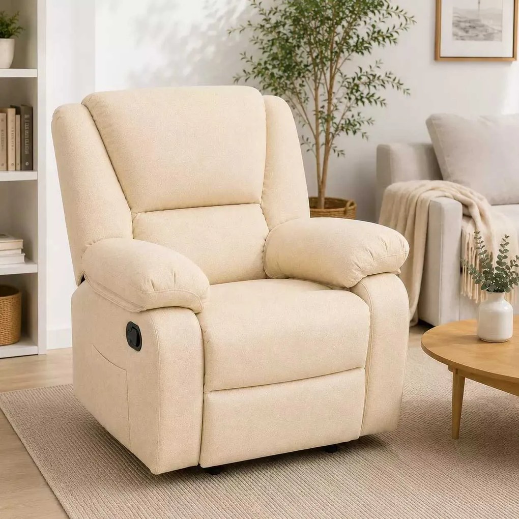LuxuryForm DESIGN Televizní křeslo VELORA s polohováním - béžové