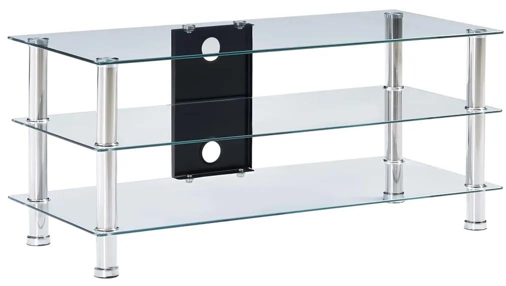 280095 vidaXL TV stolek průhledný 90 x 40 x 40 cm tvrzené sklo