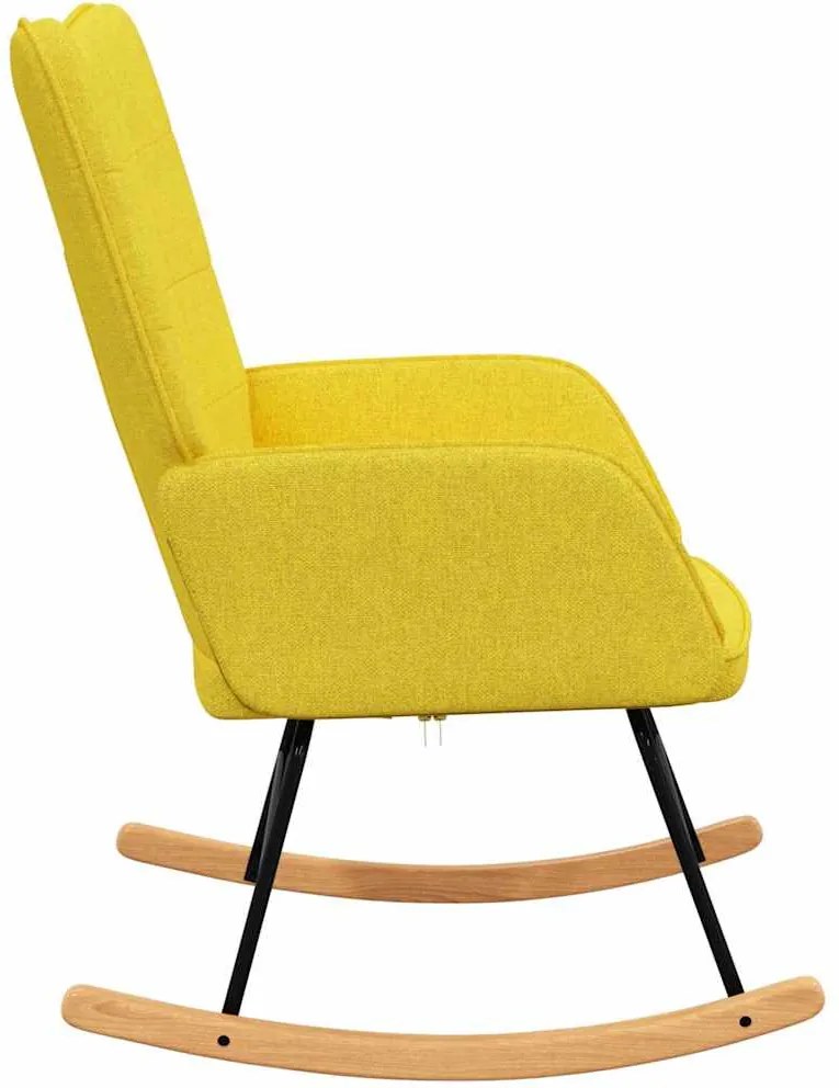 Houpací křeslo hořčicově žluté textil 328014