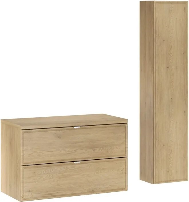 Koupelnová sestava Terra s deskou a skříňkami 80 cm dub cremona