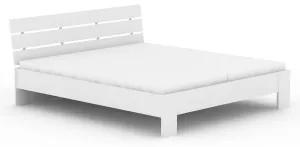 Manželská postel REA Nasťa 180x200cm - bílá, 1. pás čela 12257 - grapphite, 2. pás čela 1100 - zelená, 3. pás čela v barvě postele