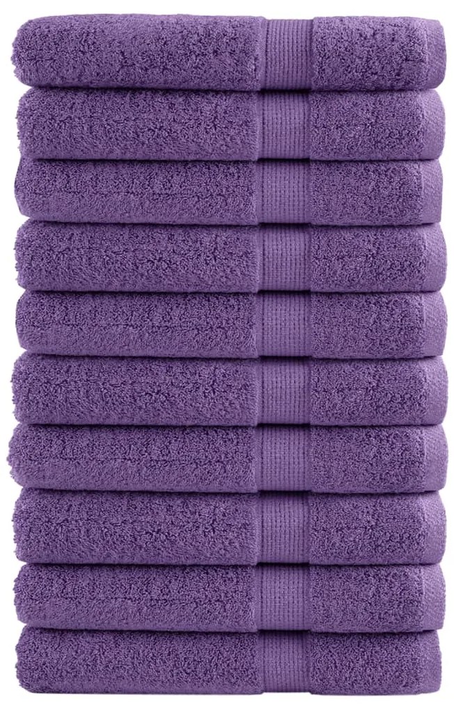 Premium ručníky SOLUND 10 ks fialové 80 x 200 cm 600 g/m² 137364